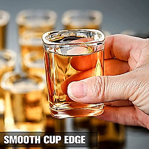 Vivimee 30 Pack Heavy Base Shot Glasses Bulk, 2.2 oz Square Shot Glasses Set, Clear Espresso Shot Glass, Small Whiskey Shot Glasses for Vodka, Whiskey, Tequila, Espressos, Spirits & Liquors