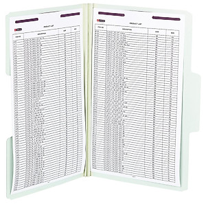 Smead SuperTab Pressboard Fastener Folder with SafeSHIELD Fasteners, 2 Fasteners, Oversized 1/3-Cut Tab, 2" Expansion, Guide Height, Legal Size, Gray/Green, 25 per box (19981)