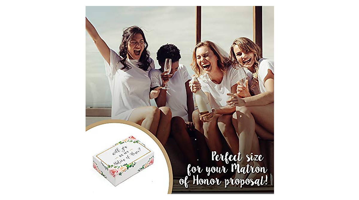 Matron of Honor Proposal Box - Elegant Floral Gift from Pop Fizz Designs