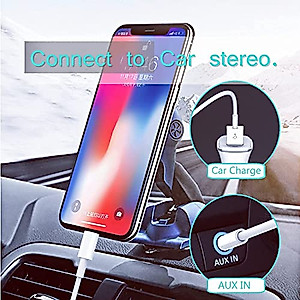 [Apple MFi Certified]2 in 1 Audio Charging Cable Compatible with iPhone,Lightning to 3.5mm Aux Cord Audio Jack Works with Car Stereo Speaker Headphone Car Charger Support iPhone 12/11/11 Pro/XS/XR/8/7