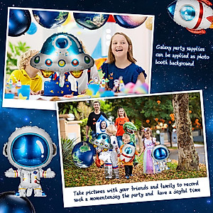 8 Pieces Galaxy Space Balloons Large Outer Space Cartoon Balloons Inflatable Rocket Astronaut Earth Spaceship Planet Balloons Space Themed Party Supplies for Galaxy Birthday Party Photo Booth