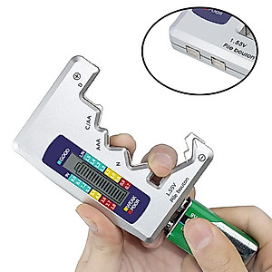 Wolfride AA Battery Checker Tester Universal Battery Tester 9v Battery Tester Digital Display for AAA AA C D N 9V Battery 1.55V Button Cell