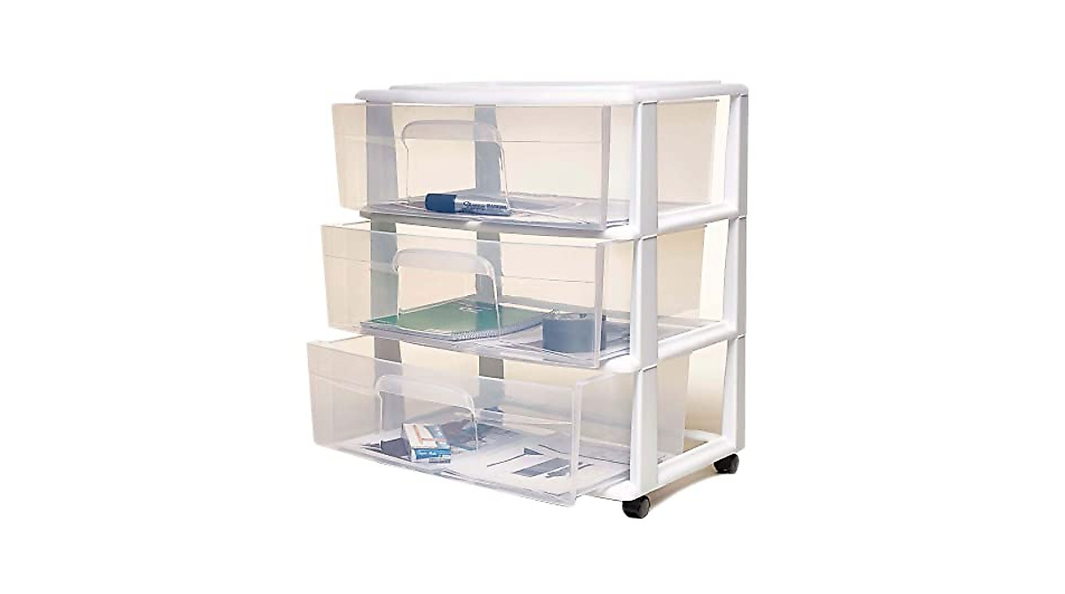 Homz 3 Drawer Rolling Storage Tower - Compact Organizer