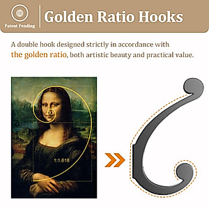 Josmimic Coat Hooks Wall Mount for Hanging - Black Large Retro Double Hooks with Screws, Heavy Duty Coat Hanger, Holder 40Lb, Coat Rack for Towels, Keys, Hats, Mug, Bags, Clothes, Purse, 4 Pack