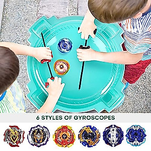 Bey Battling Top Burst Toy Blade Set Game Complete Battle Game Set with Stadium, 6 Battling Tops and 2 Launchers, Toys for 6 Year Old Boys & Girls & Up