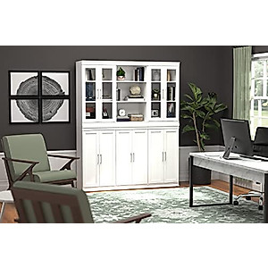 ClosetMaid Modular Storage Pair Set, 2 Glass Pane Doors, Wood Closet Organizer Shaker Style, Add On Accessory for Shelf Units, White, 34.88" H x 21.02" W x 1.81" D