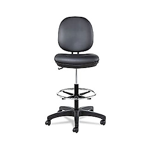 Alera ALEIN4616 Alera Interval Series Swivel Task Stool, Pvc-Free Faux Leather, Black