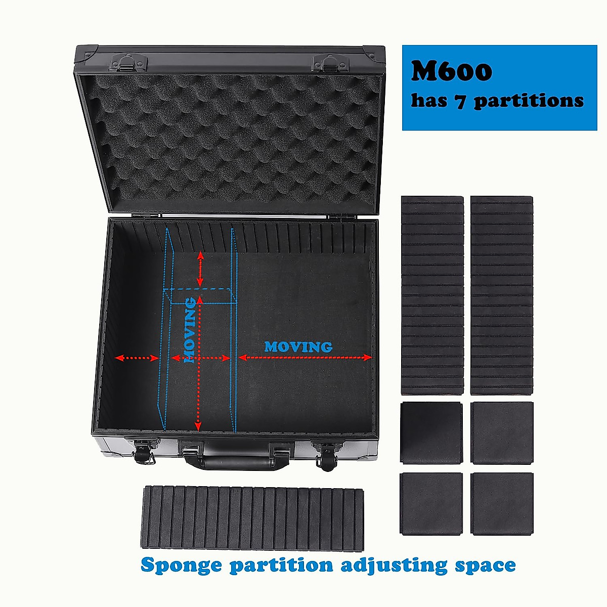 Azamou Toploaders Storage Box fits 3" x 4" 35pt Rigid Card, Trading Cards, Sports Cards，Graded Card ，Rating card， 7 DIY Sponge partition (Holds 600+ Toploaders)
