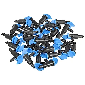 M METERXITY 30 Pack Flag Dripper - Garden Irrigation System, Removable & Flow Control & Drip Emitter, Apply to Lawn Trees (2 Gallon Per Hour, Blue Black)