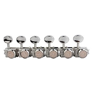Guyker 6-in-line Vintage Guitar Lock String Tuners – Locking Tuning Key Pegs Machine Heads Replacement Parts for ST TL Style Electric Guitars Gear Ratio 1:15 – nickel
