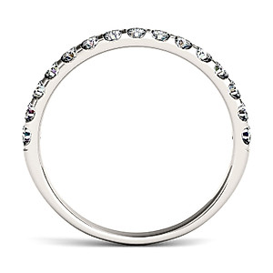 14K White Gold Moissanite by Charles & Colvard 2mm Round Wedding Band-size 6 0.45cttw DEW by Charles & Colvard