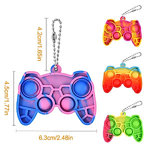 WHGAMNCE 16 Pcs Mini Pop Fidget Keychain,Tiny Push Pop Fidget Toy Back,Fidget Toys Bulk,Keychain Pop Bubble Toy,Anxiety Stress Reliever Toy for Kids Adults.