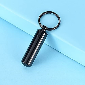 3 Pack Cremation Jewelry Urn Keychain for Ashes for Women Men Cylinder Vial Cremation Urn Necklace Keepsake Ashes Memorial Jewelry (Black Urn Keychain)