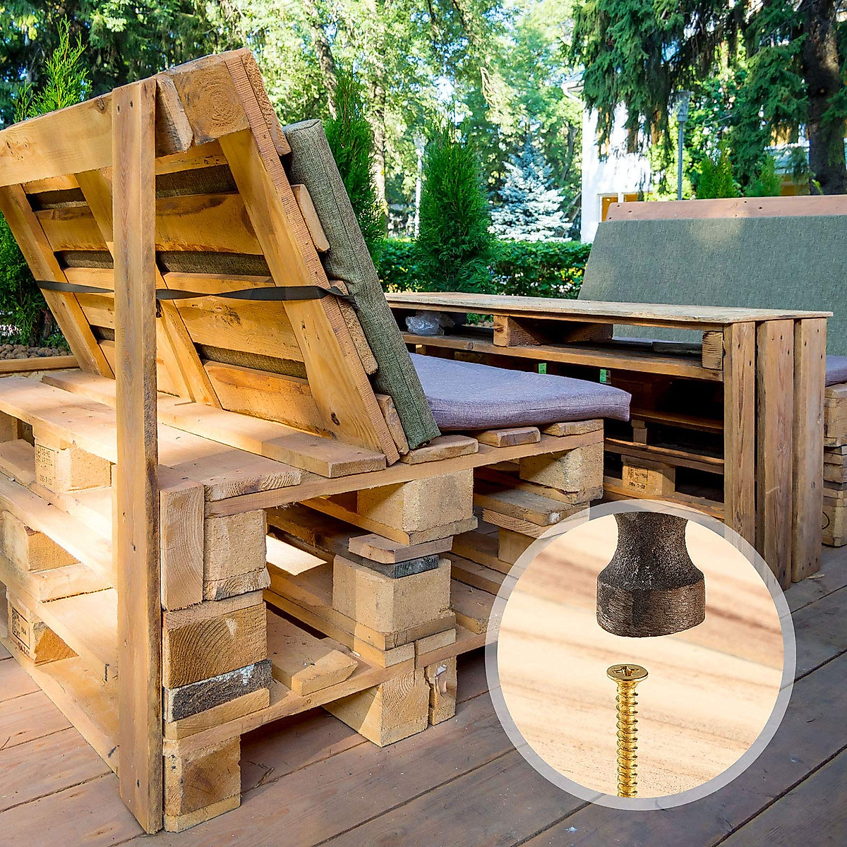 Hotop 100 Pcs Gold Screws M4 Nails and Screws for Picture Hanging Multi Purpose Wall Hardware Nails Bulk, 2 Inch,1.6 Inch,1.2 Inch in Length(Gold)