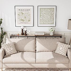 ELYKEN 5.9" Narrow Console Sofa Table with Power Outlets, 5.9" Dx70.9 Wx31.5 H Long Skinny Behind Couch Table with Charge Station and 6.5'Extension Cord, White Oak