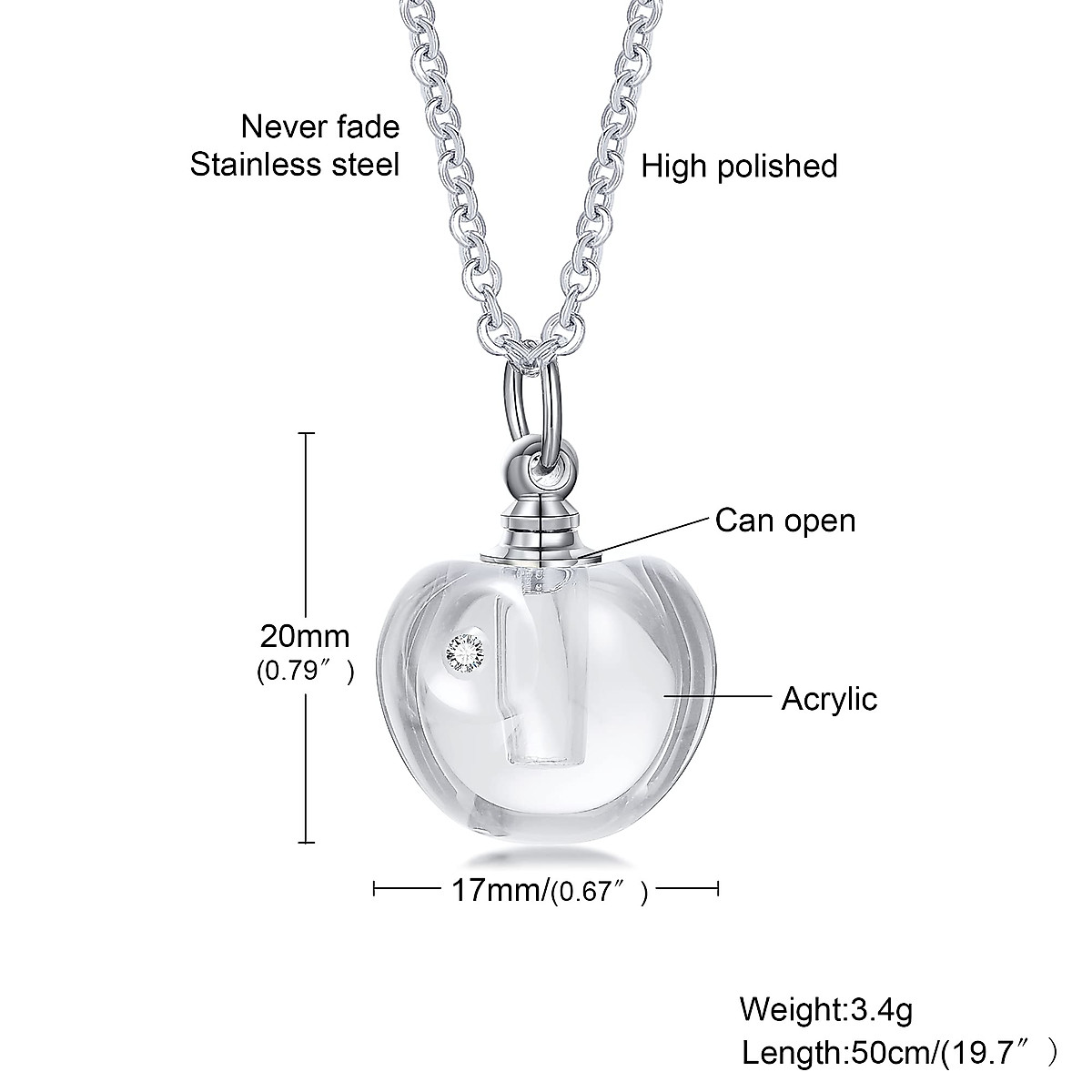 VNOX Pack of 6 Color Cremation Jewelry Glass Urn Necklace for Ashes Holder Memorial Ash Keepsake Jewelry with