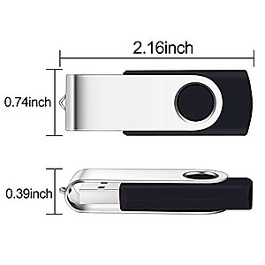 32GB USB Flash Drive, SRVR 5 Pack USB 2.0 Flash Drive Metal Swivel USB Memory Stick with LED Indicator, Fold Storage Thumb Drives Jump Drive with Lanyards (5 Mixed Color)
