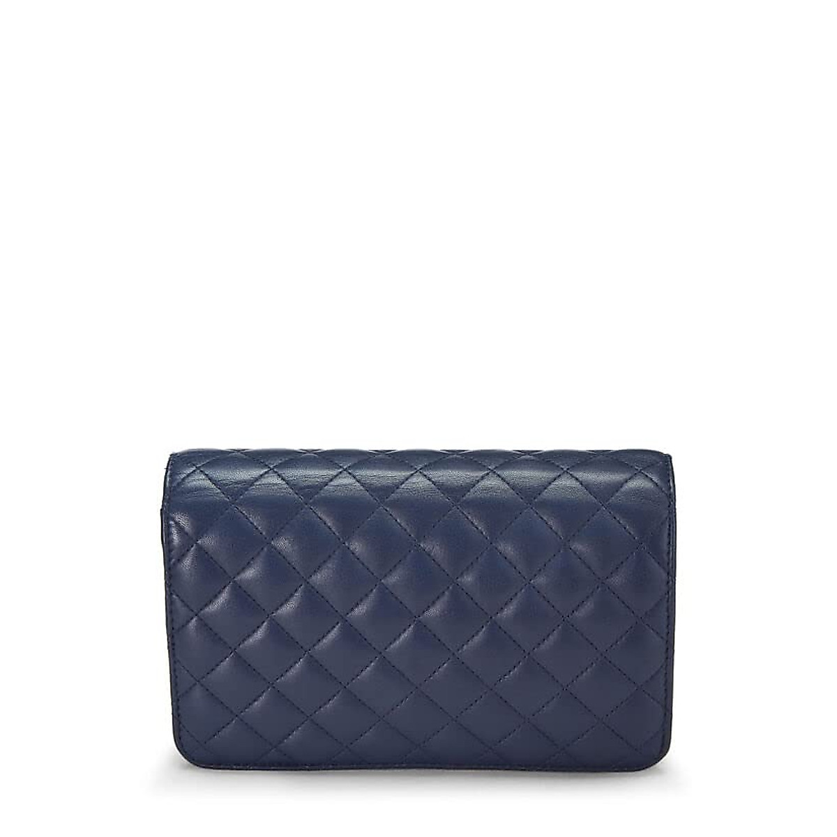 CHANEL, Pre-Loved Navy Quilted Lambskin CC Diamond Wallet on Chain (WOC), Navy