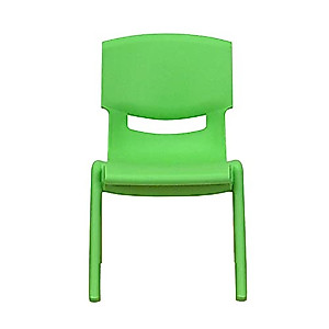 Flash Furniture Whitney 2 Pack Green Plastic Stackable School Chair with 10.5'' Seat Height