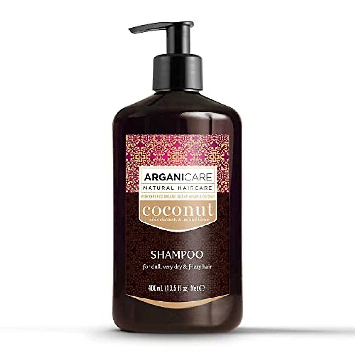 Arganicare Hydrating Coconut Oil Shampoo for Dry Hair Repair & Frizz Control - Hair Growth Shampoo for Men & Women Enriched with Organic Argan Oil, Witch Hazel, and Chamomile | 13.5 fl Oz