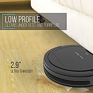 PUCRC26B.9 Automatic Robot Vacuum Cleaner - Robotic Auto Home Cleaning for Clean Carpet Hardwood Floor - Bot Self Detects Stairs - Air Filter Pet Hair Allergies Friendly - Pure Clean