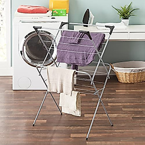 Home Basics 2-Tier Clothes Dryer Drying Rack,Silver