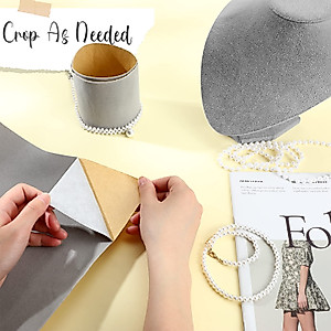 Self Adhesive Velvet Fabric 15.7 x 196.8 Inch DIY Jewelry Box Liner Fabric Craft Drawer Liner Roll Adhesive Back Sheets Felt Fabric for Jewelry Drawer Craft Fabric Craft Making Supplies (Gray)