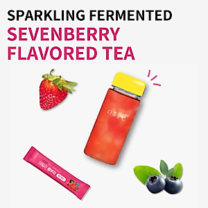 Garden Kombucha Tea, Powder 5g x 20 Sachets (100g/3.52oz) Probiotics, Prebiotics, Sugar Free, Diet Tea, Healthy Drink with Bottle (FREE BOTTLE SHAKER) (SevenBerry)