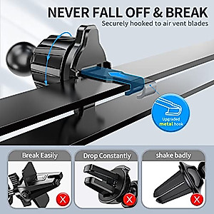 APPS2Car Car Phone Holder Mount, Vent Phone Mount for Car, Air Vent Cell Phone Holder for Car with Adjustable Phone Vent Clip Compatible with iPhone, Samsung, Big Cellphone & Thick Case Friendly