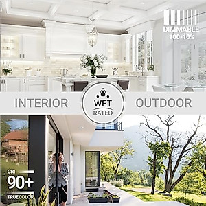 NUWATT 4 Pack, 5/6 Inch Retrofit LED Square Recessed Lighting, 5CCT 2700K/3000K/3500K/4000K/5000K Selectable, 1100 Lumens 14W, Dimmable 5/6" Square Downlight, 6in Square Can Light, Wet Rated, ETL, T24