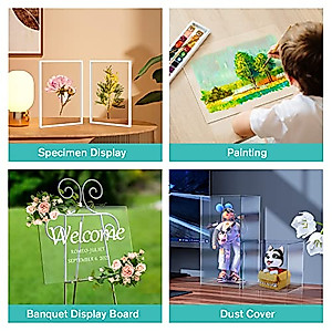 MaxGear 3 Pieces 12" x 16" Plexiglass Sheets, 1 mm Thick Clear Acrylic Sheet, Acrylic Panel with Protective Film for Handcraft, DIY Display Projects, Photo Frame, Sign, Dust Cover, Painting