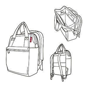reisenthel Allrounder R Backpack, Secure Zipper, Two-Way Carry Handles, Twist Silver