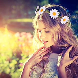 Bememo 12 Pieces Multicolor Lady Girl Fashion Flower Crown Floral Garland Headbands for Festival Wedding Party