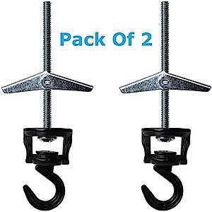 Blue Donuts Swivel Hook Hangers, Multi-Functional for Hanging, Screws and Anchors Included, 2 Sets Per Pack,Black