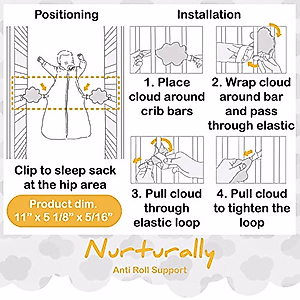 Nurturally Baby Anti Roll Support - Safe Breathable Fabric for Babies Age 3 to 6 Months Old, Designed in USA (Sleep Sack not Included), Portable Baby Sleep Support System Essentials for Any Crib