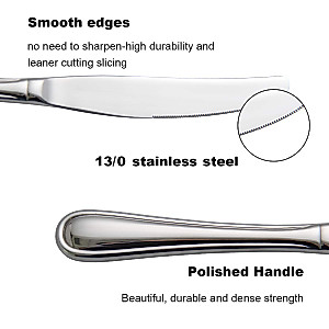 faderic 30 Piece Stainless Steel Cutlery Set, Silverware Flatware Set For Home Kitchen Restaurant for 6,Silver, Dishwasher Safe