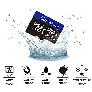 LinkMore 128GB Micro SDXC Card, A1, UHS-I, U3, V30, Class 10 Compatible, Read Speed Up to 95 MB/s,Write Speed Up to 50 MB/s, SD Adapter Included