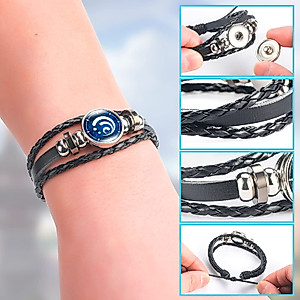 UTIEHD Genshin Impact Bracelet 7 Pcs, Animne Luminous Bracelet, Element Luminous Bracelets Glow in Dark, God's Eye Time Gem Bracelet of Fire, Ice, Wind, Grass, Rock, Thunder, Water