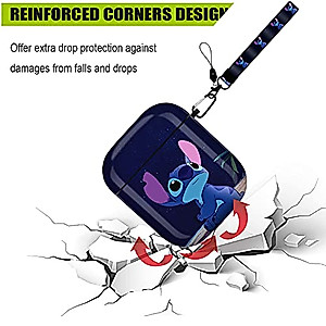 Airpods Case Designed for Apple AirPods 2 & 1,Full Protective Case Cover with Keychain and Lanyard, Shockproof Anti Case for Airpods Charging Case (Looking up to Stitch)
