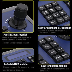 HaiweiTech 3D Joystick PTZ Controller with VISCA/PELCO D/P PTZ Joystick with RS485 RS442 RS232 for Video Conference Camera