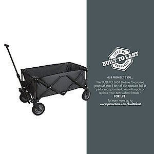PICNIC TIME NCAA Ohio State Buckeyes Adventure Wagon Folding Wagon - Wagon Cart - Sport Utility Wagon - Beach Wagon Collapsible, (Dark Gray)