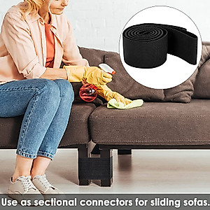 NA Rovepic 394 Inch Couch Gap Blocker Adjustable Bumper for Under Furniture with 19.5 Inch Adhesive Mounting Strap Avoid Things Sliding Under Furniture Bumper Stopper Guards for Bed Bottom (Black)