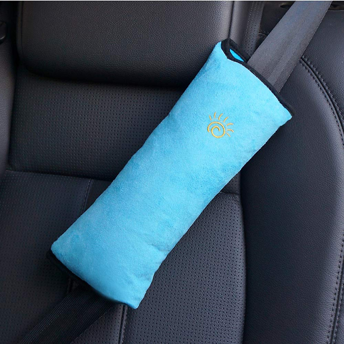 Ecloud Shop® 2pcs Seatbelt Pillow,Car Seat Belt Covers for Kids, Adjust Vehicle Shoulder Pads, Safety Belt Protector Cushion, Soft Auto Seat Belt Strap Cover Headrest Neck Support for Kids Blue+Gray