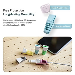 TUDIA [Klip] 10 Pcs Snap On Charging Cable Cord Saver Protector Compatible with iPhone, iPad, iPod Combo Pack