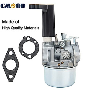 696065 Carburetor Compatible for Briggs & Stratton 697422 110402 110412 215369 Tiller Engine Carb with Mounting Gaskets Kit and 491588S Flat Air Filter Cartridge