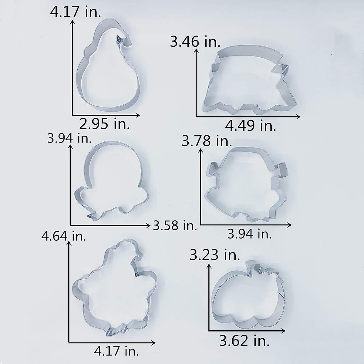 LILIAO Halloween Cookie Cutter Set - 6 Piece - Male Zombie, Female Zombie, Ghost Face, Mummy, Vampire and Pumpkin Fondant Biscuit Cutters - Stainless Steel