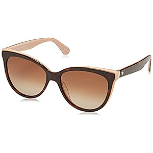Kate Spade New York Women's Daesha Polarized Round Sunglasses, Havana Pink, 56 mm