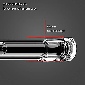 Urspasol for Xiaomi Redmi Note 9 Case with Tempered Glass Screen Protector Crystal Clear Ultra Slim Lightweight Phone Cover Shock-Absorption Bumper Transparent Shockproof