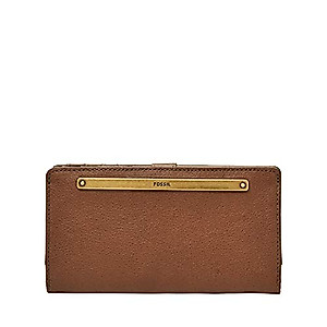 Fossil Women's Liza Leather Wallet Slim Minimalist Bifold, Brown (Model: SL7891200)