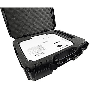 CASEMATIX Projector Travel Case with Customizable Foam Compatible with Epson PowerLite 1781W, V11H79602 and Other LCD Portable Projectors and Accessories - Includes Case Only for Home Theater Devices